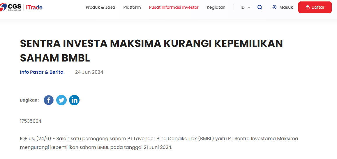 BMBL | Stockbit - Investasi Saham Bersama Komunitas Saham Terbesar di Indonesia