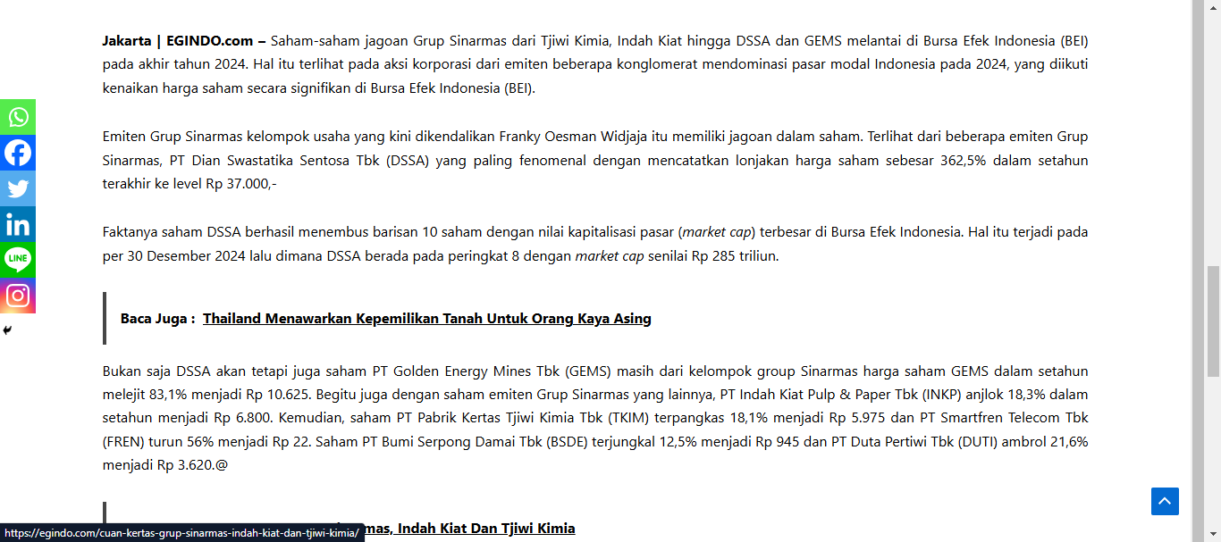 Saham: TKIM - PT. Pabrik Kertas Tjiwi Kimia Tbk. | Stockbit