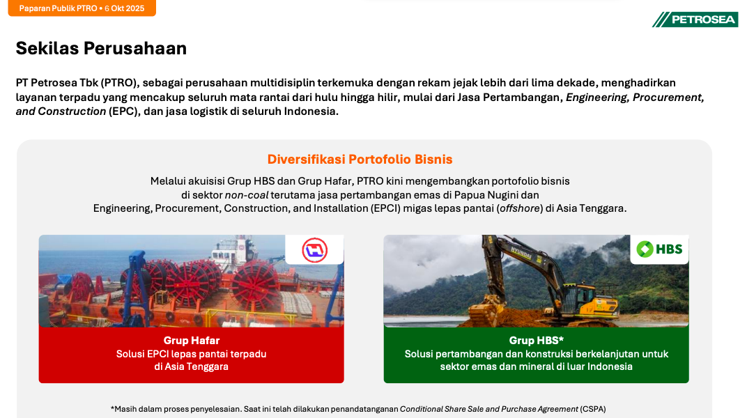 Saham: PTRO - PT. Petrosea Tbk. | Stockbit