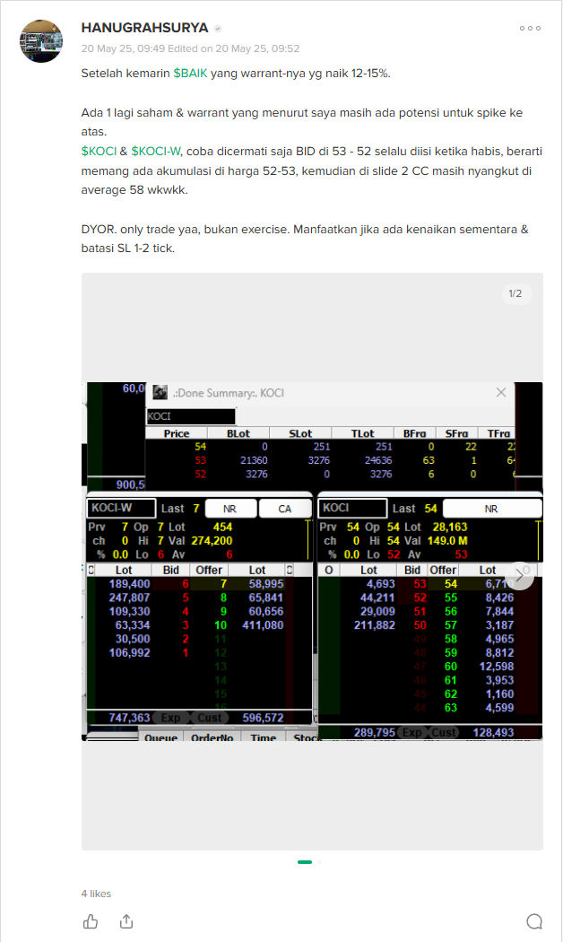 Saham KOCI-W (Waran Seri I Kokoh Exa Nusantara Tbk.) | Stockbit | Stockbit - Investasi Saham ...
