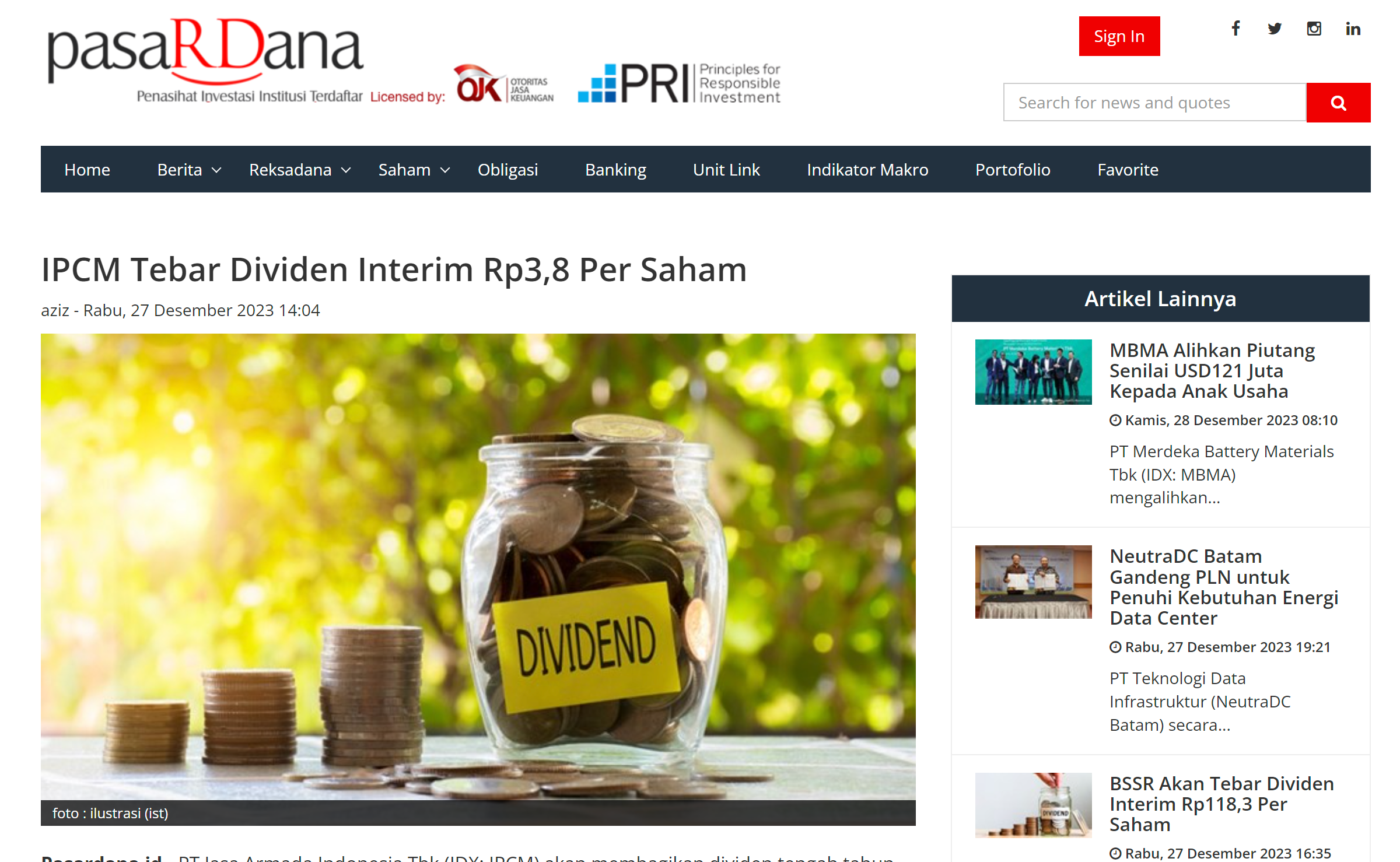 4. **Kinerja Keuangan Semester 1 2023:**