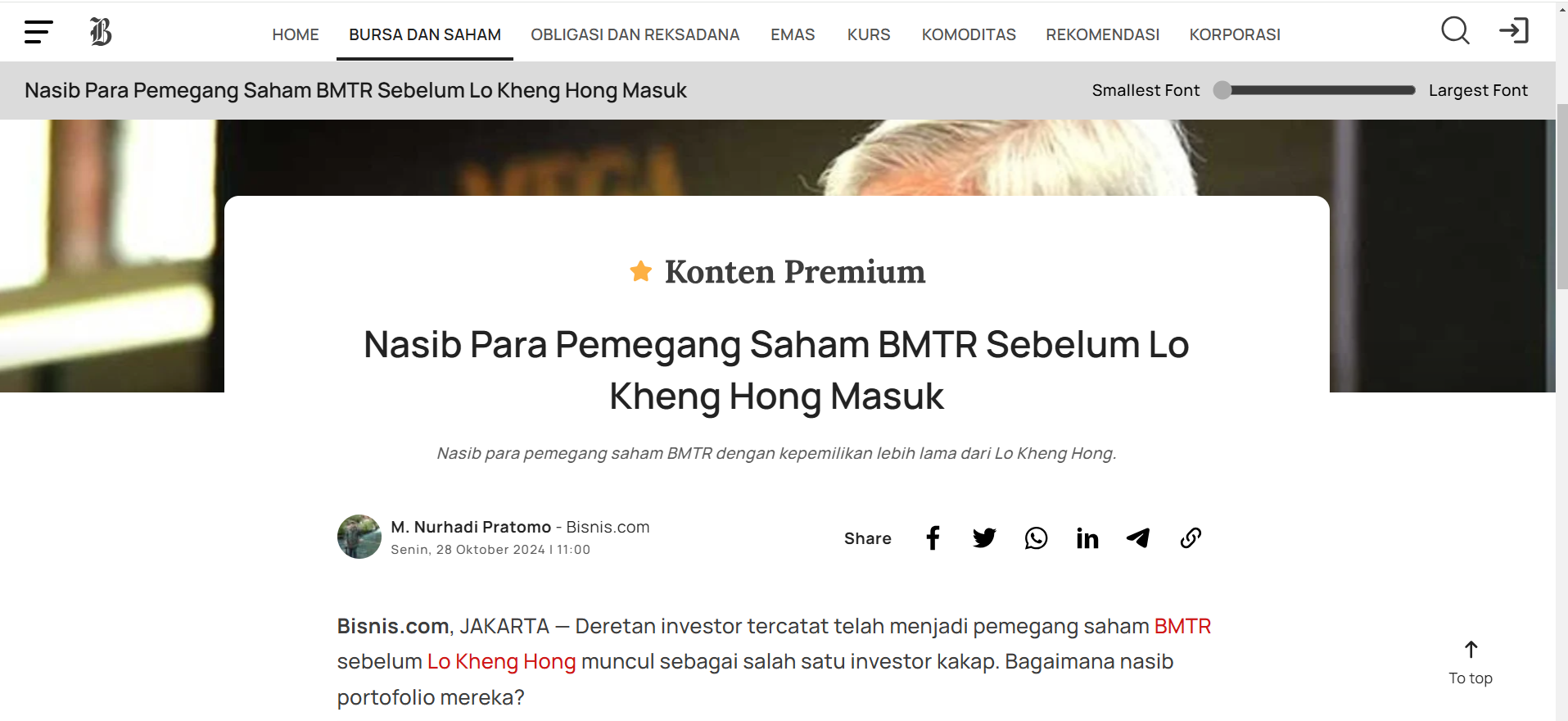 Saham: BMTR - PT. Global Mediacom Tbk. | Stockbit