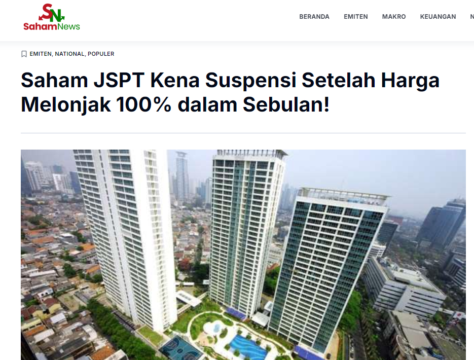 Saham: JSPT - PT. Jakarta Setiabudi Internasional Tbk. | Stockbit