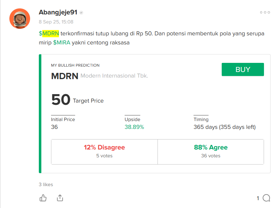 Saham: MDRN - PT. Modern Internasional Tbk. | Stockbit