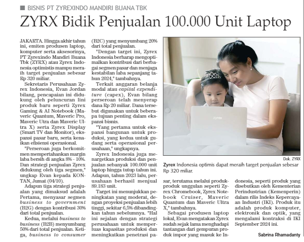 Saham: ZYRX - PT. Zyrexindo Mandiri Buana Tbk | Stockbit
