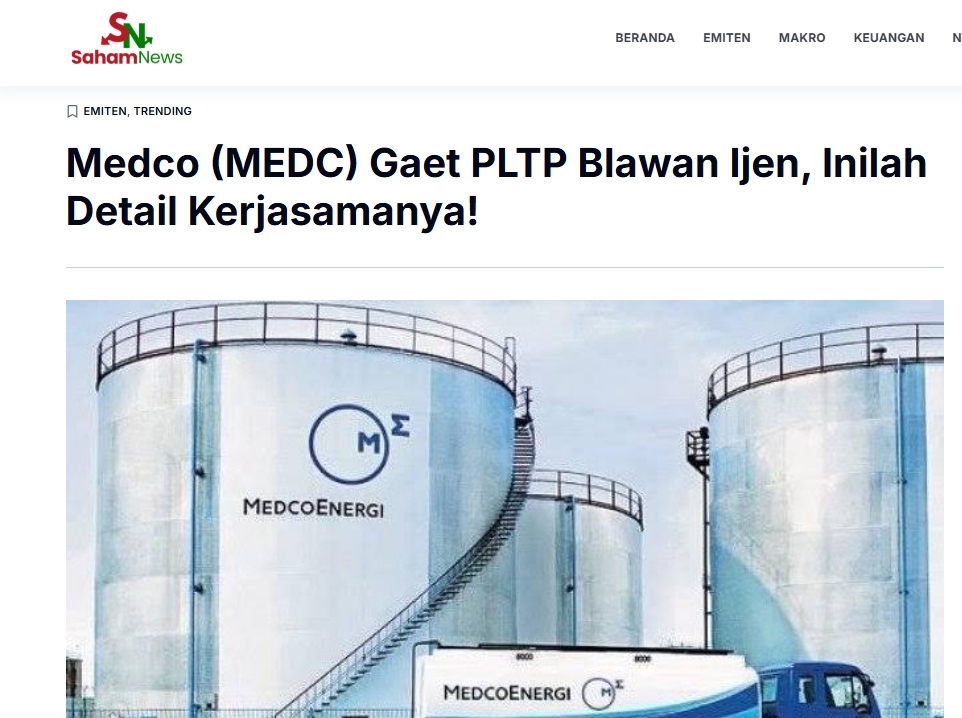 Saham: MEDC - PT. Medco Energi Internasional Tbk | Stockbit