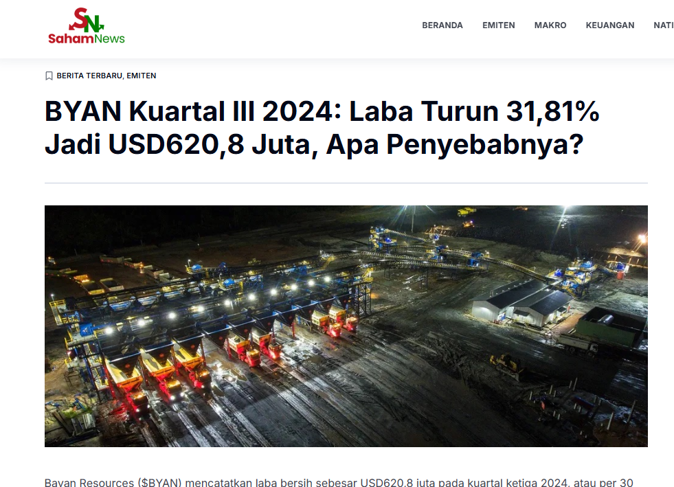 Saham: BYAN - PT. Bayan Resources Tbk. | Stockbit