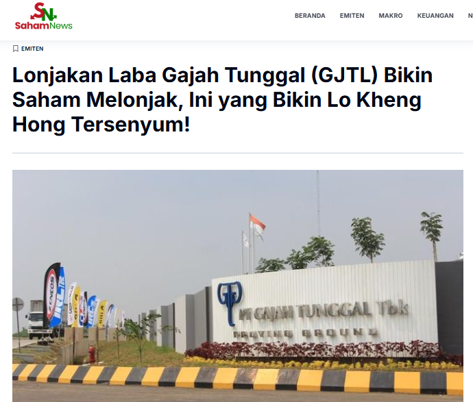 Saham: GJTL - PT. Gajah Tunggal Tbk. | Stockbit