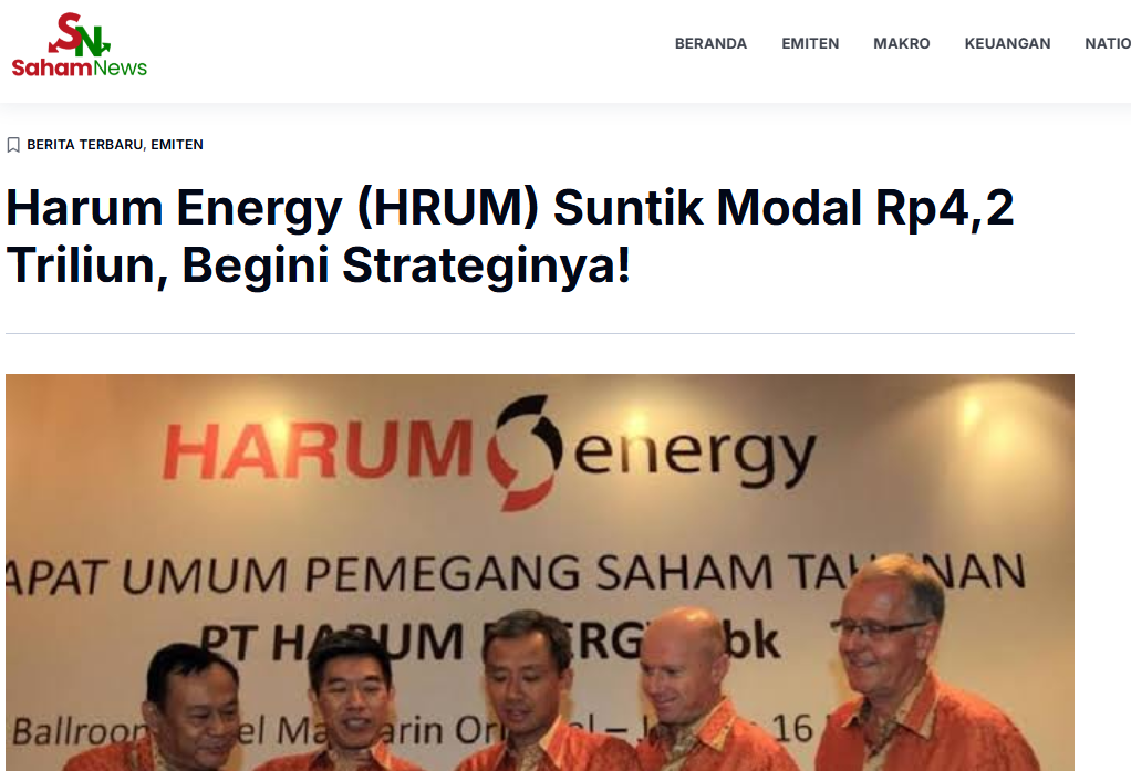 Saham: HRUM - PT. Harum Energy Tbk. | Stockbit