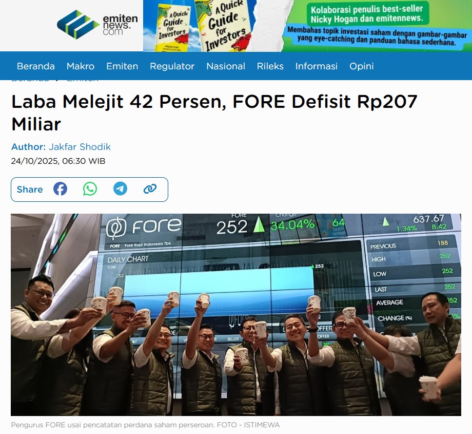 Saham: FORE - PT. Fore Kopi Indonesia Tbk. | Stockbit