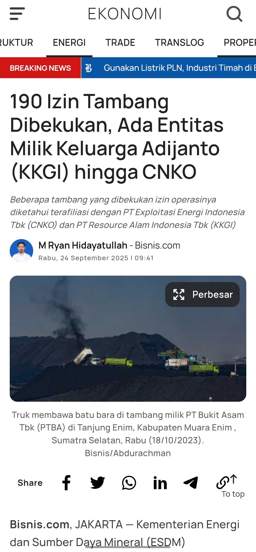Saham: CNKO - PT. Exploitasi Energi Indonesia Tbk. | Stockbit