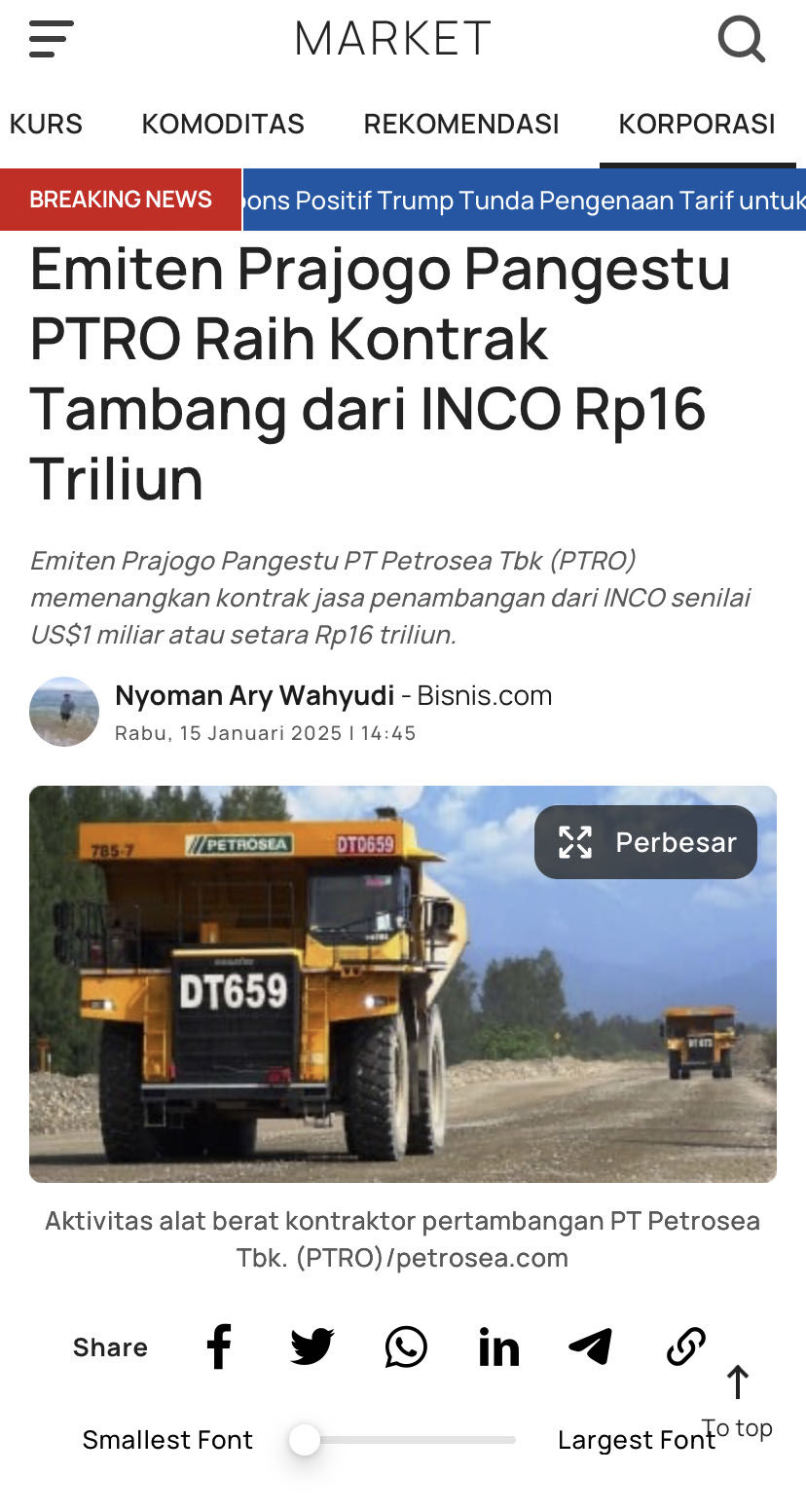 Saham: INCO - PT. Vale Indonesia Tbk. | Stockbit