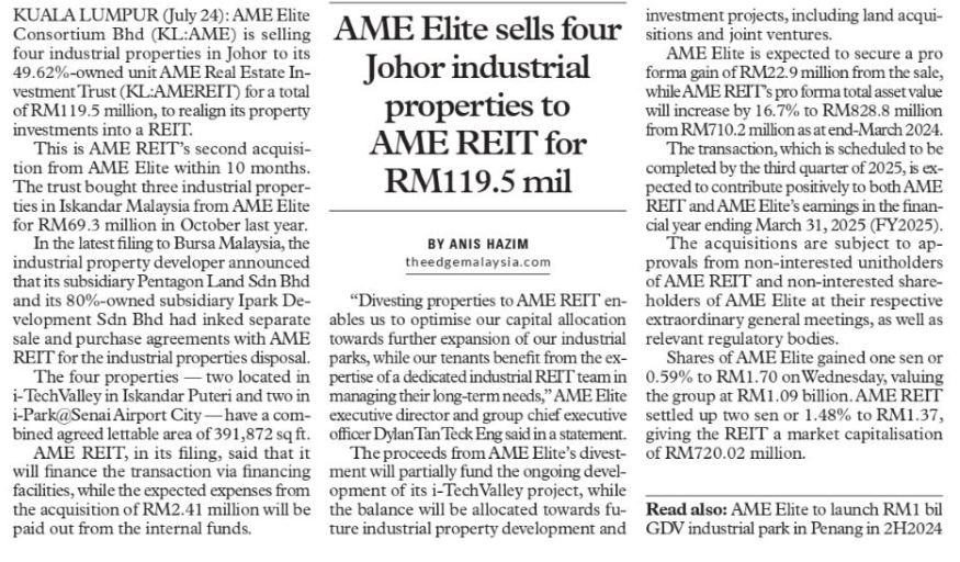 Saham: KLSE-AME - PT. AME ELITE CONSORTIUM BERHAD | Stockbit
