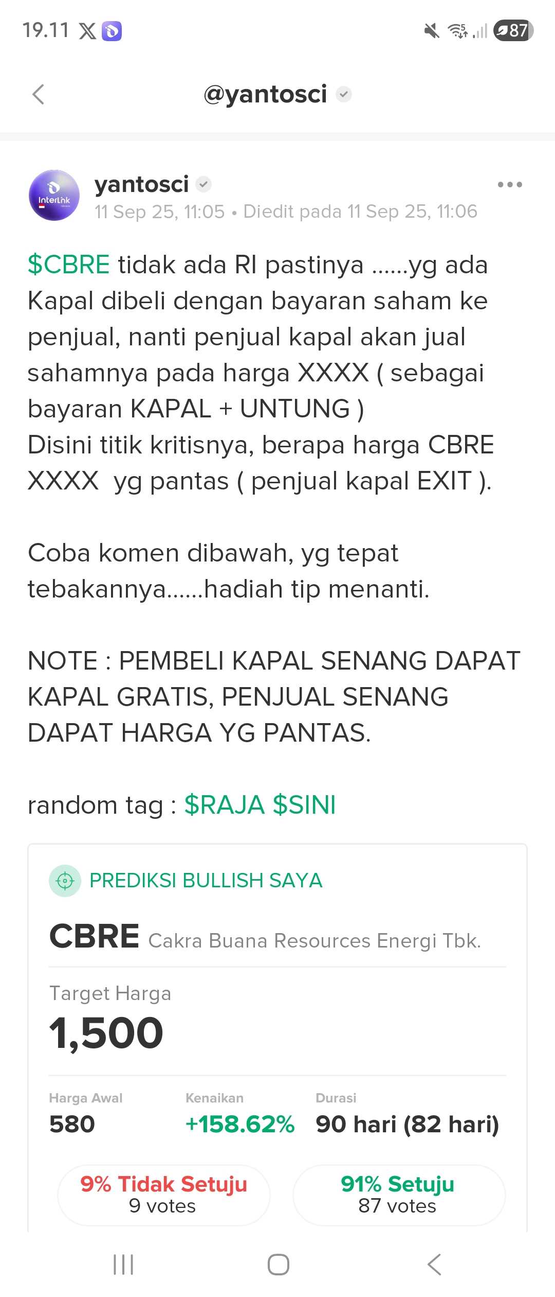 Saham: CBRE - PT. Cakra Buana Resources Energi Tbk. | Stockbit