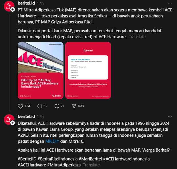 Saham: MAPI - PT. Mitra Adiperkasa Tbk. | Stockbit