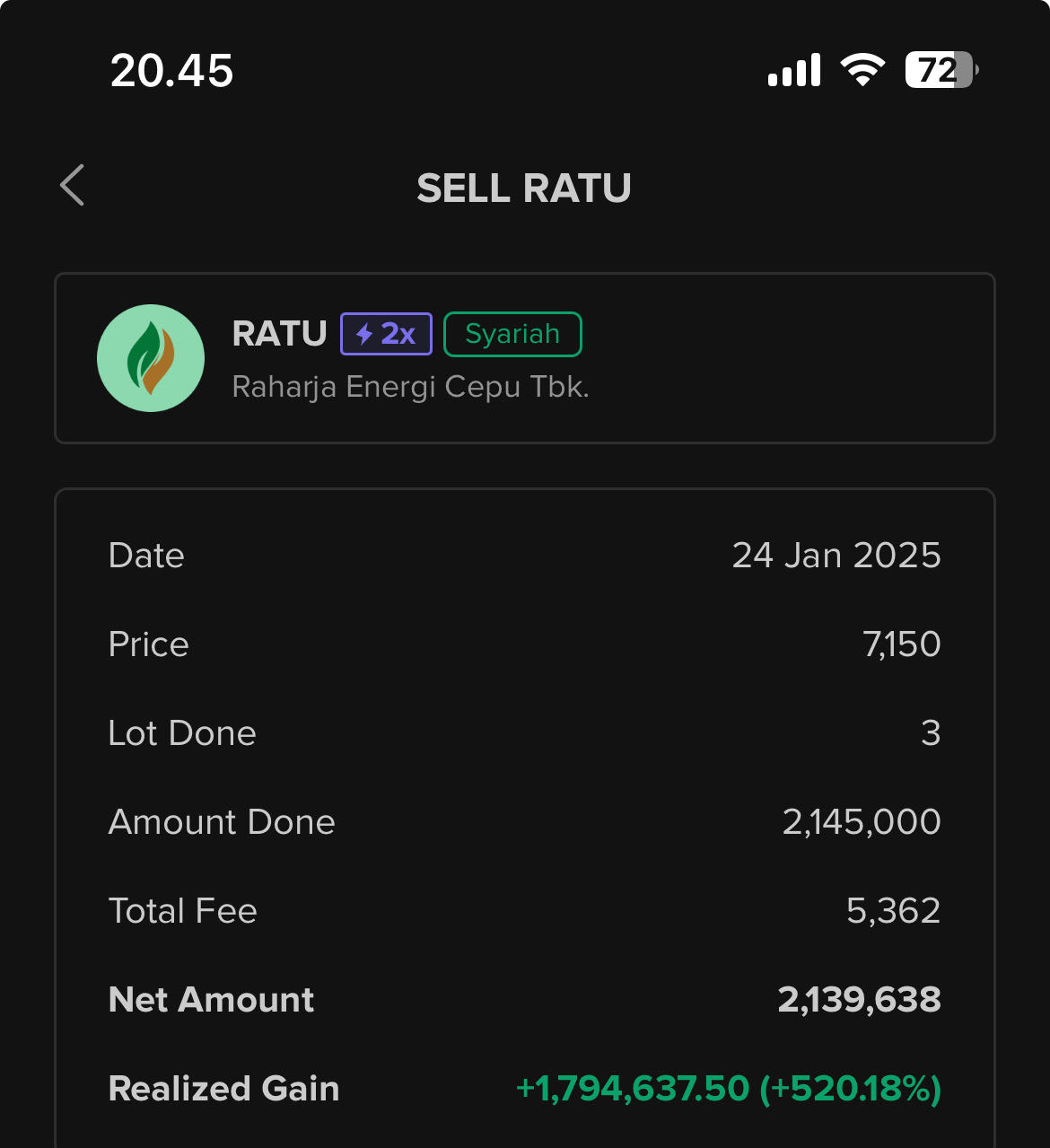 Saham: RATU - PT. Raharja Energi Cepu Tbk. | Stockbit