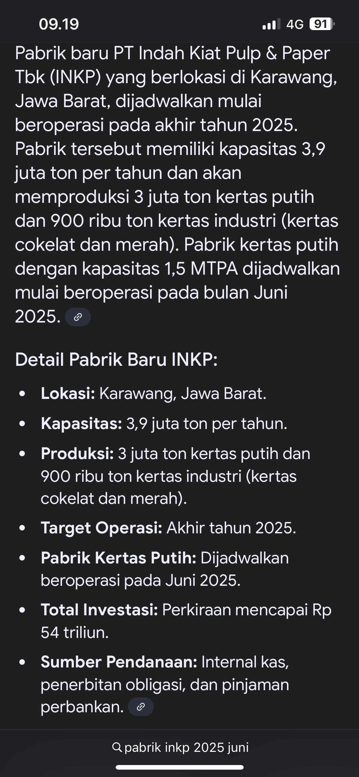 Saham: INKP - PT. Indah Kiat Pulp & Paper Tbk. | Stockbit