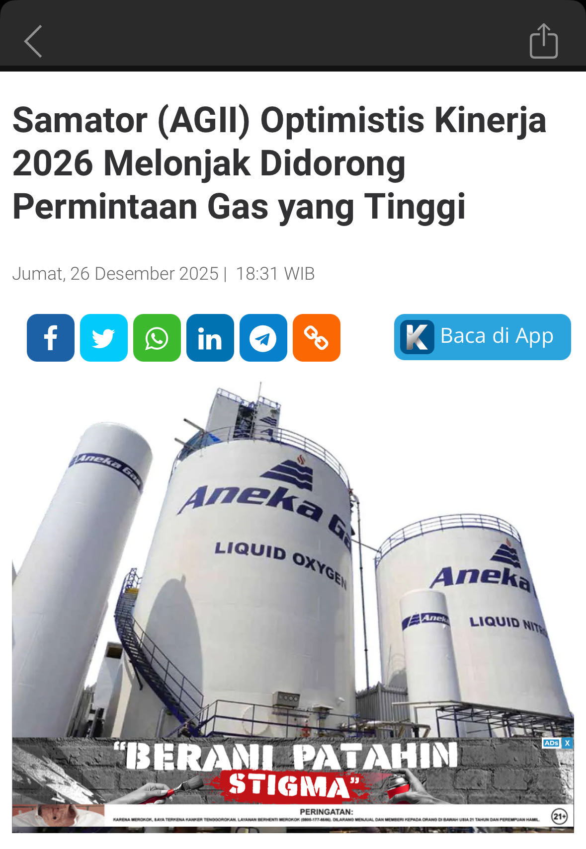 Saham: AGII - PT. Samator Indo Gas Tbk. | Stockbit