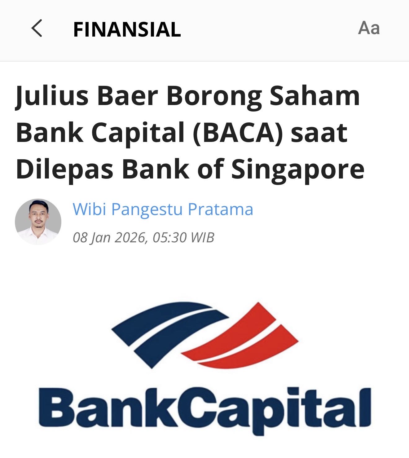 Saham: BACA - PT. Bank Capital Indonesia Tbk. | Stockbit