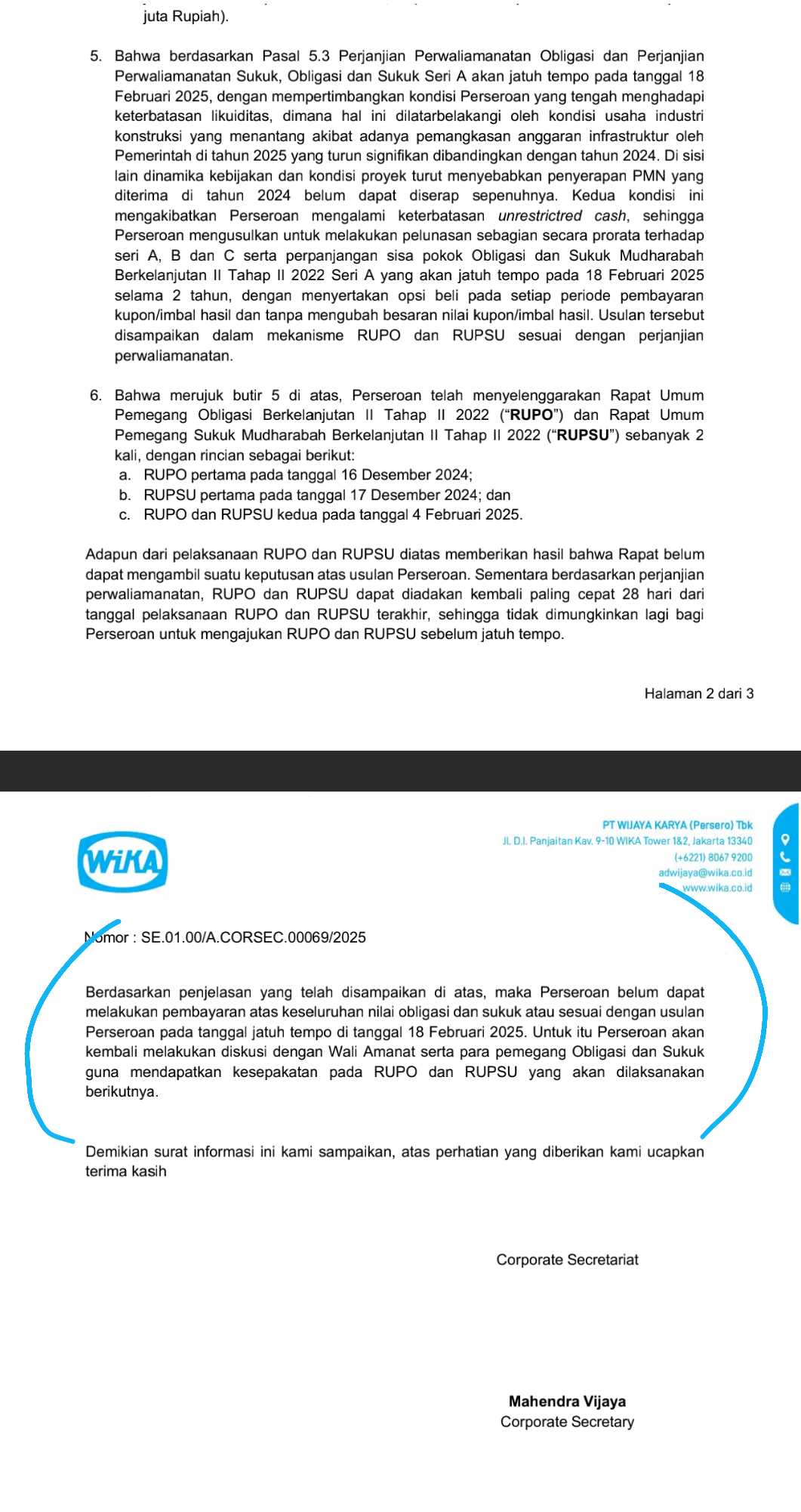Saham: WIKA - PT. Wijaya Karya (Persero) Tbk. | Stockbit