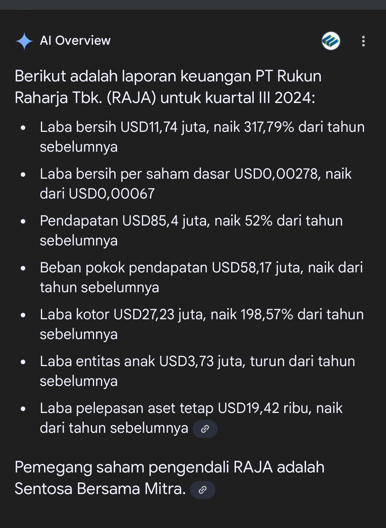 Saham: RAJA - PT. Rukun Raharja Tbk. | Stockbit