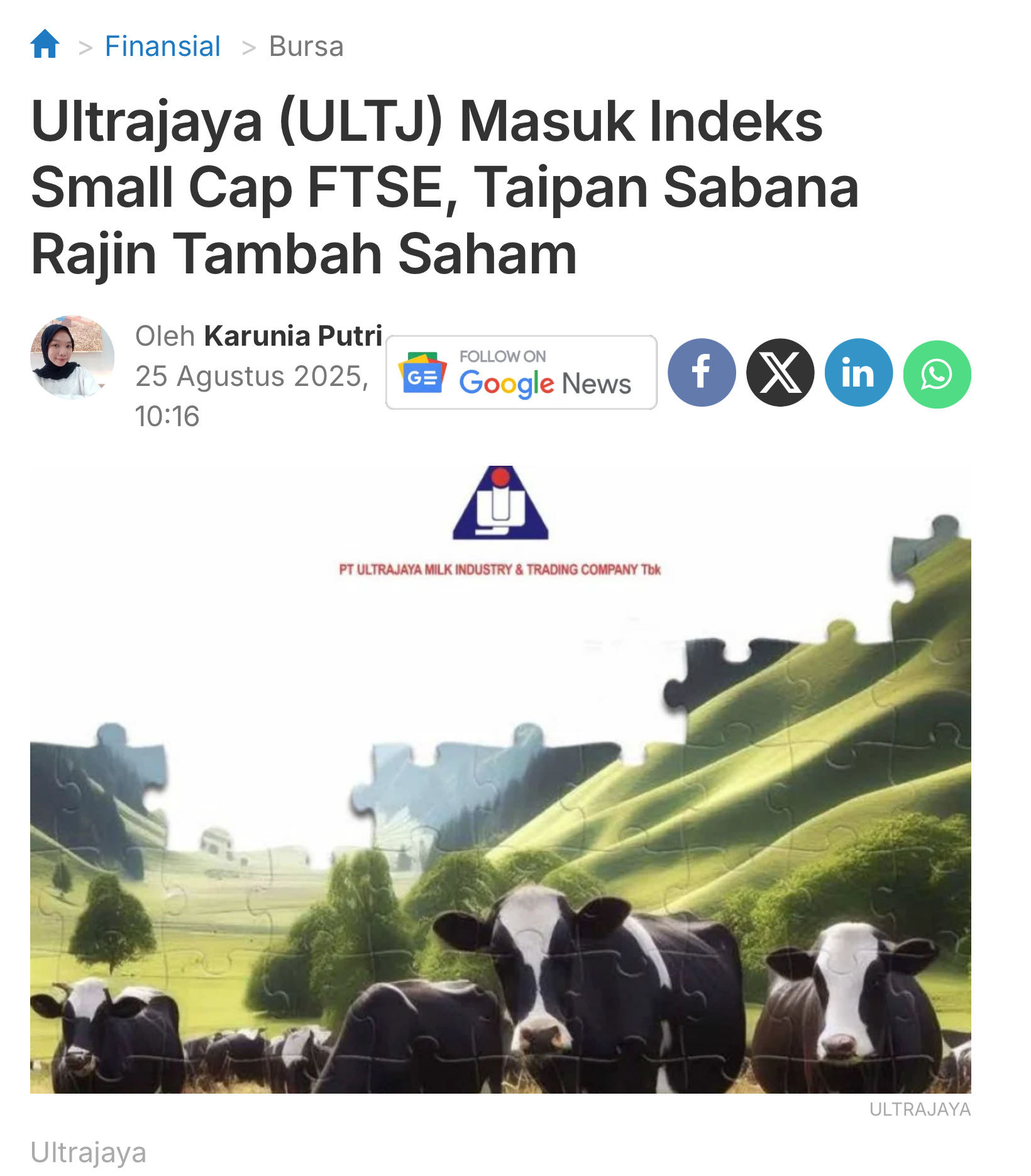 Saham: ULTJ - PT. Ultra Jaya Milk Industry & Trading Company Tbk ...
