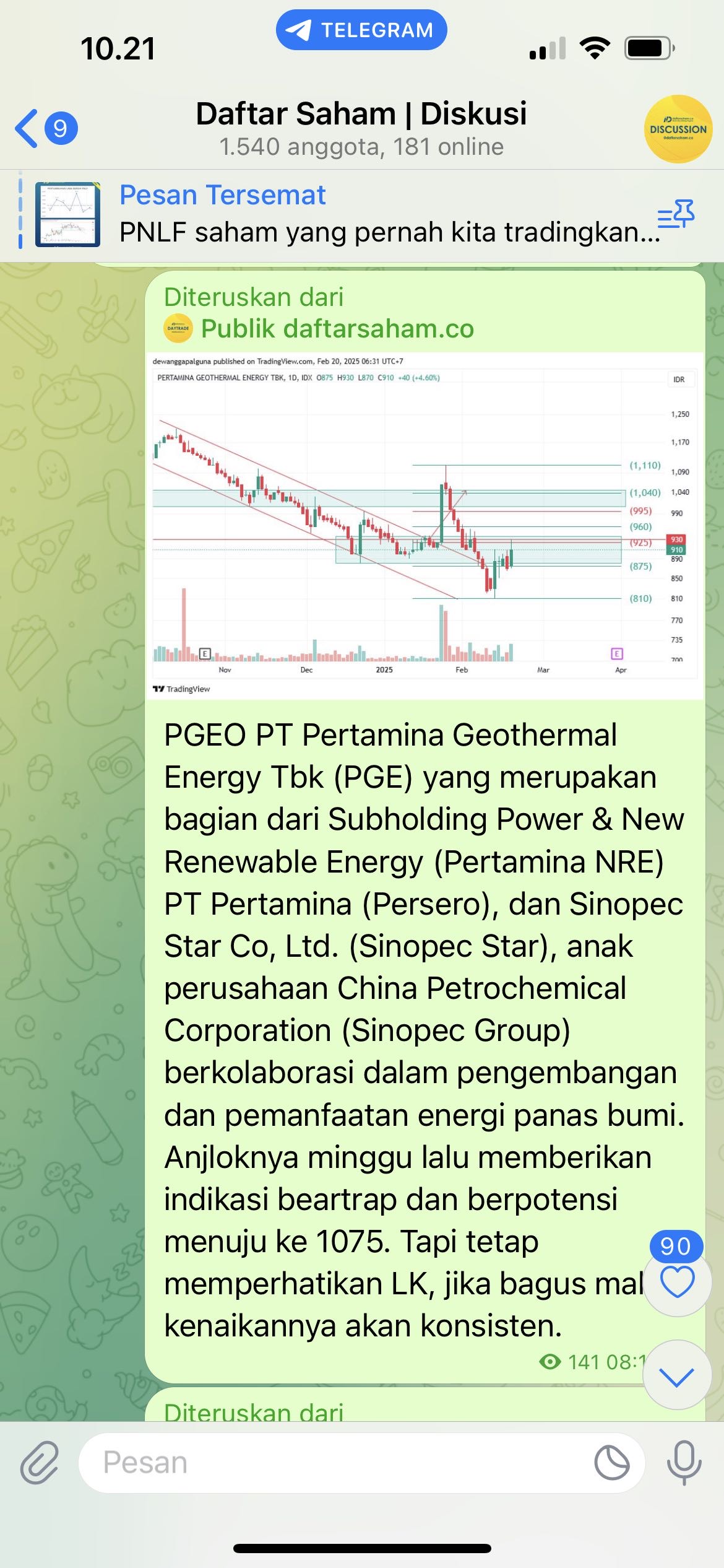 Saham: PGEO - PT. Pertamina Geothermal Energy Tbk. | Stockbit