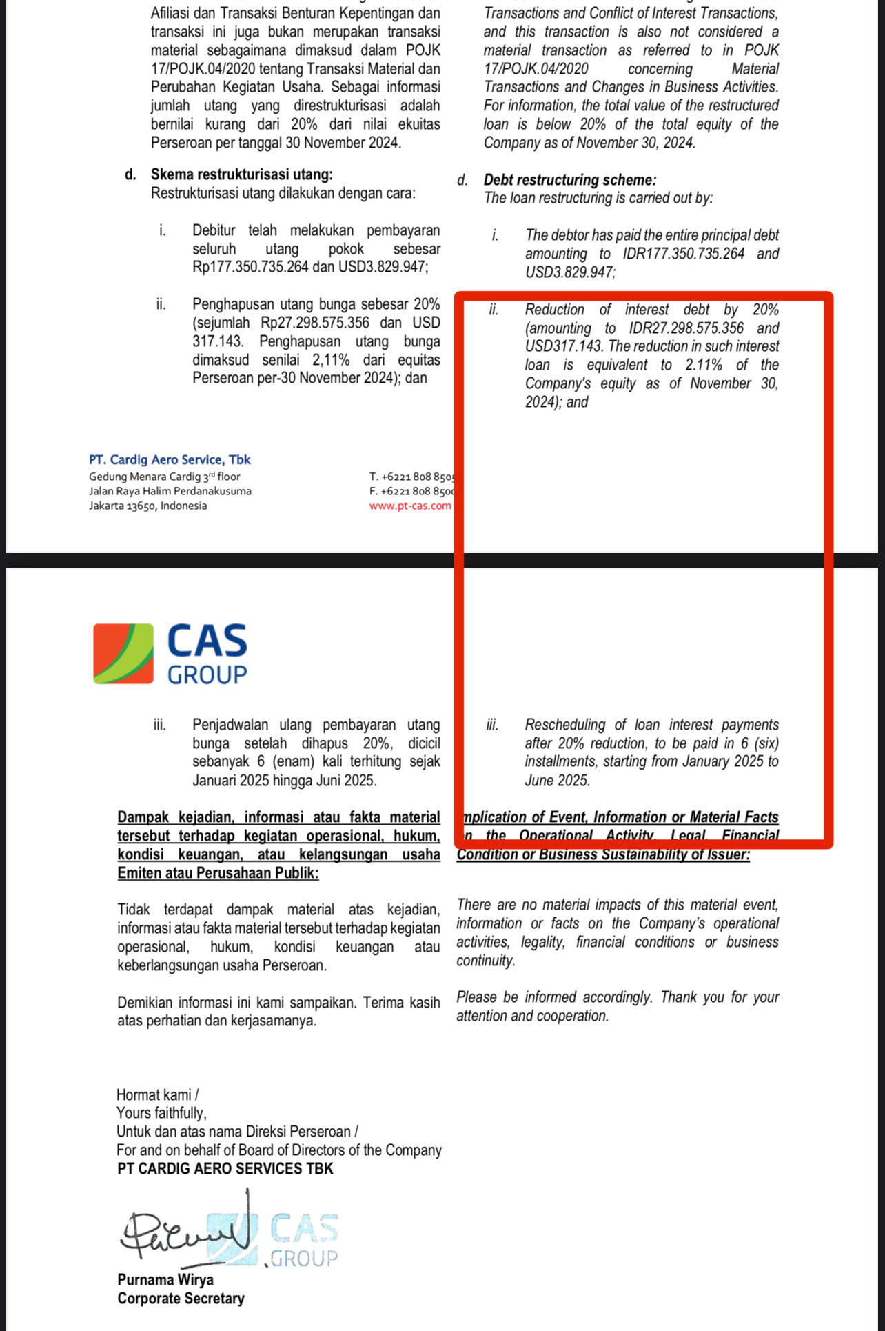 Saham: CASS - PT. Cardig Aero Services Tbk. | Stockbit